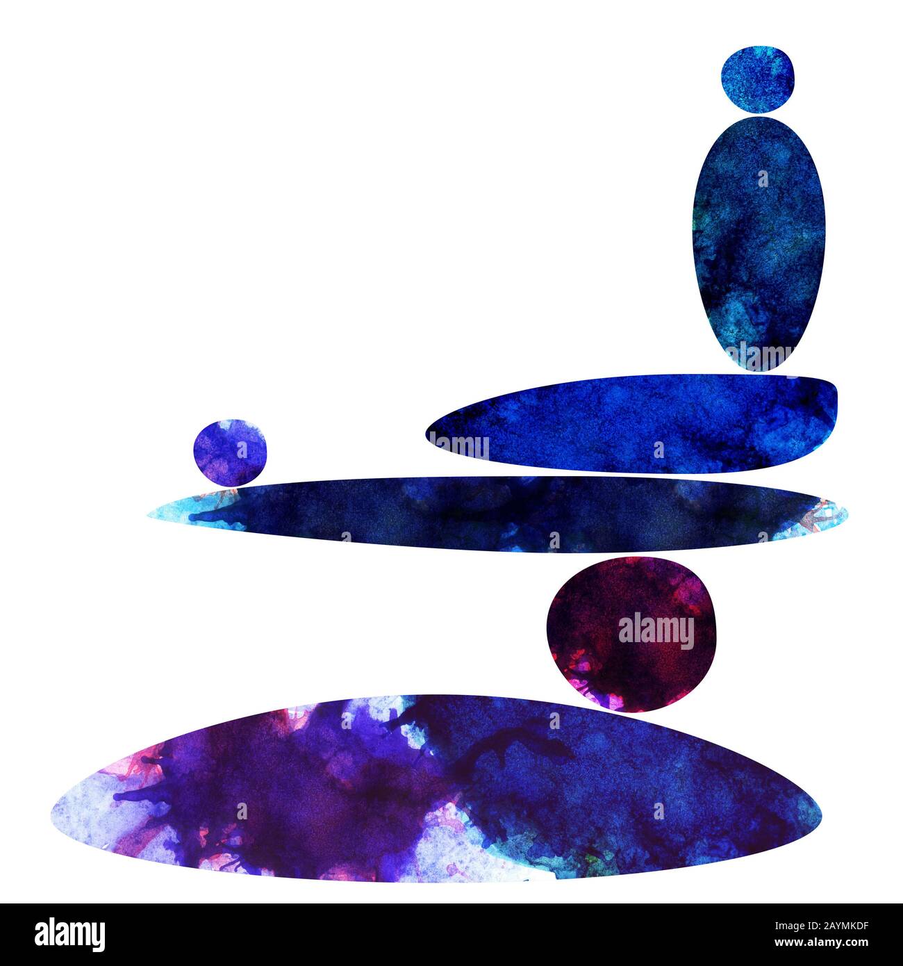 Abstract minimalistic illustration of colorful balance stones with ...