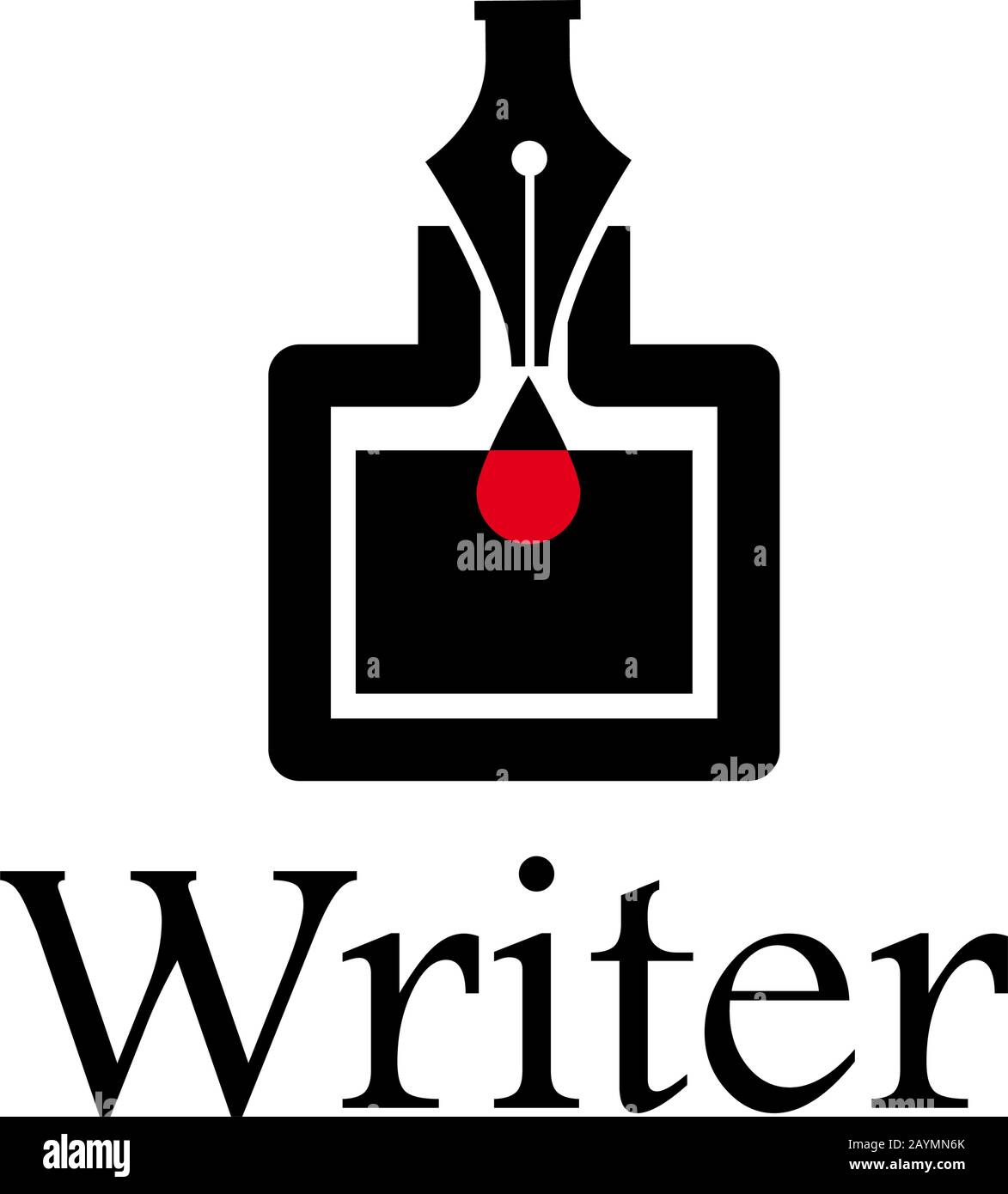 Vector sign writer. Fountain pen and inkwell Stock Vector Image & Art ...