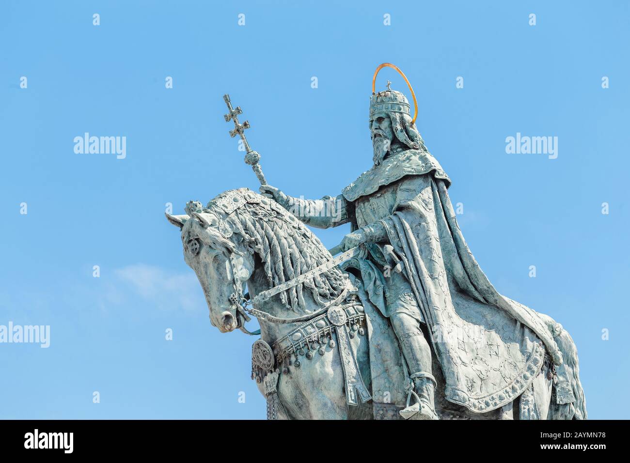 Equestrian statue of Saint Stephen or Istvan near the Fishermans ...