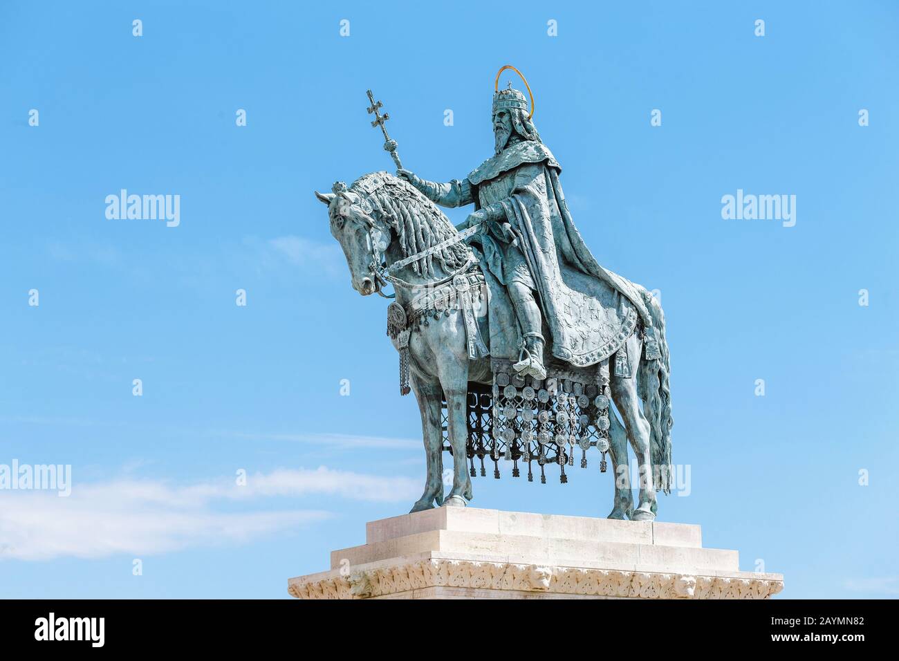 Equestrian statue of king saint stephen in budapest hi-res stock ...
