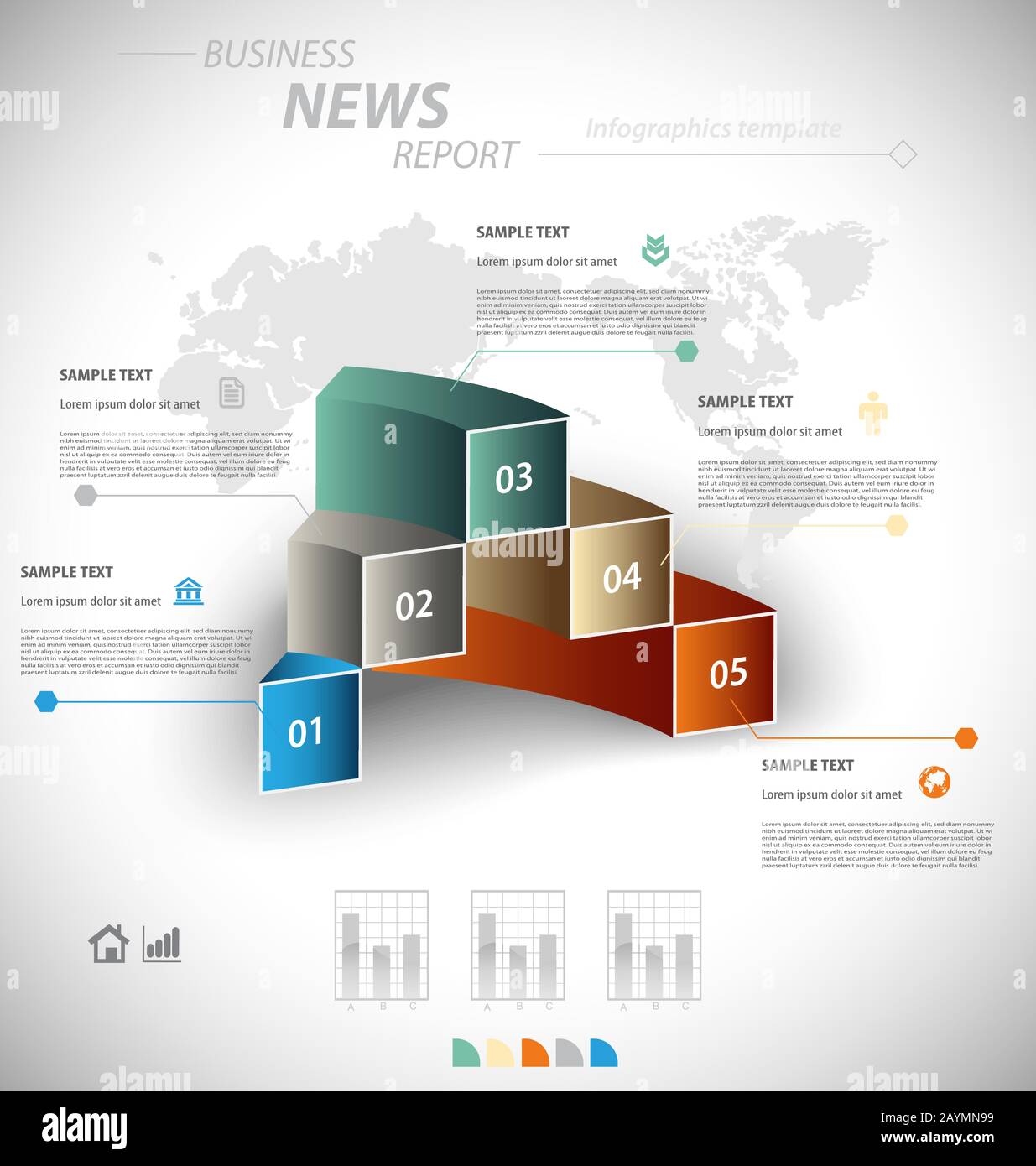 Presentation bussines template for interactive data display Stock ...