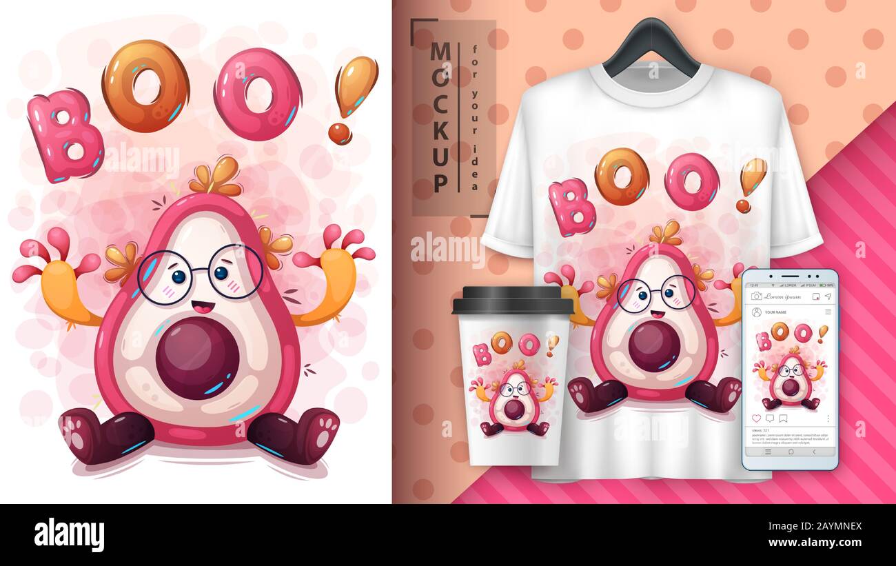 Cute funny avocado baby Stock Vector Images - Alamy