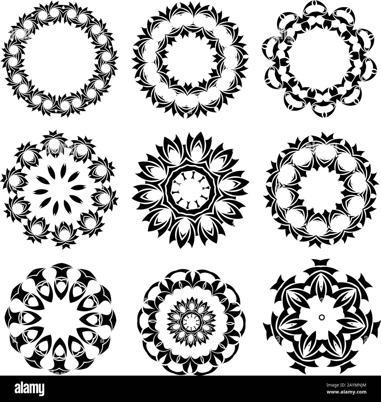 Abstract ornament set in black ink style Stock Vector Image & Art - Alamy