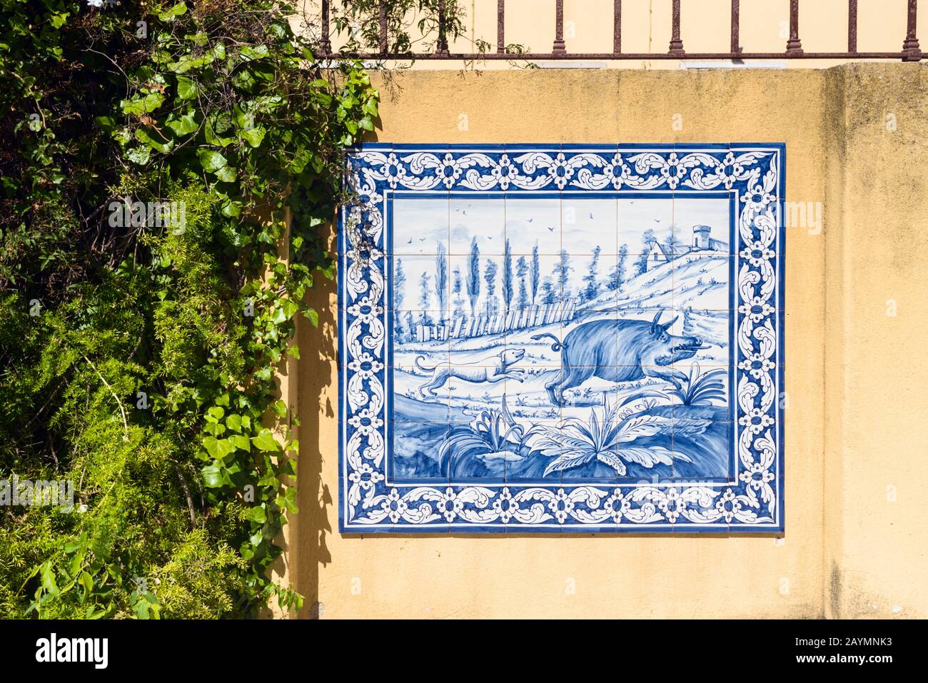 the workshop of Azulejos de Azeitao. reproduces old azulejos on hand ...