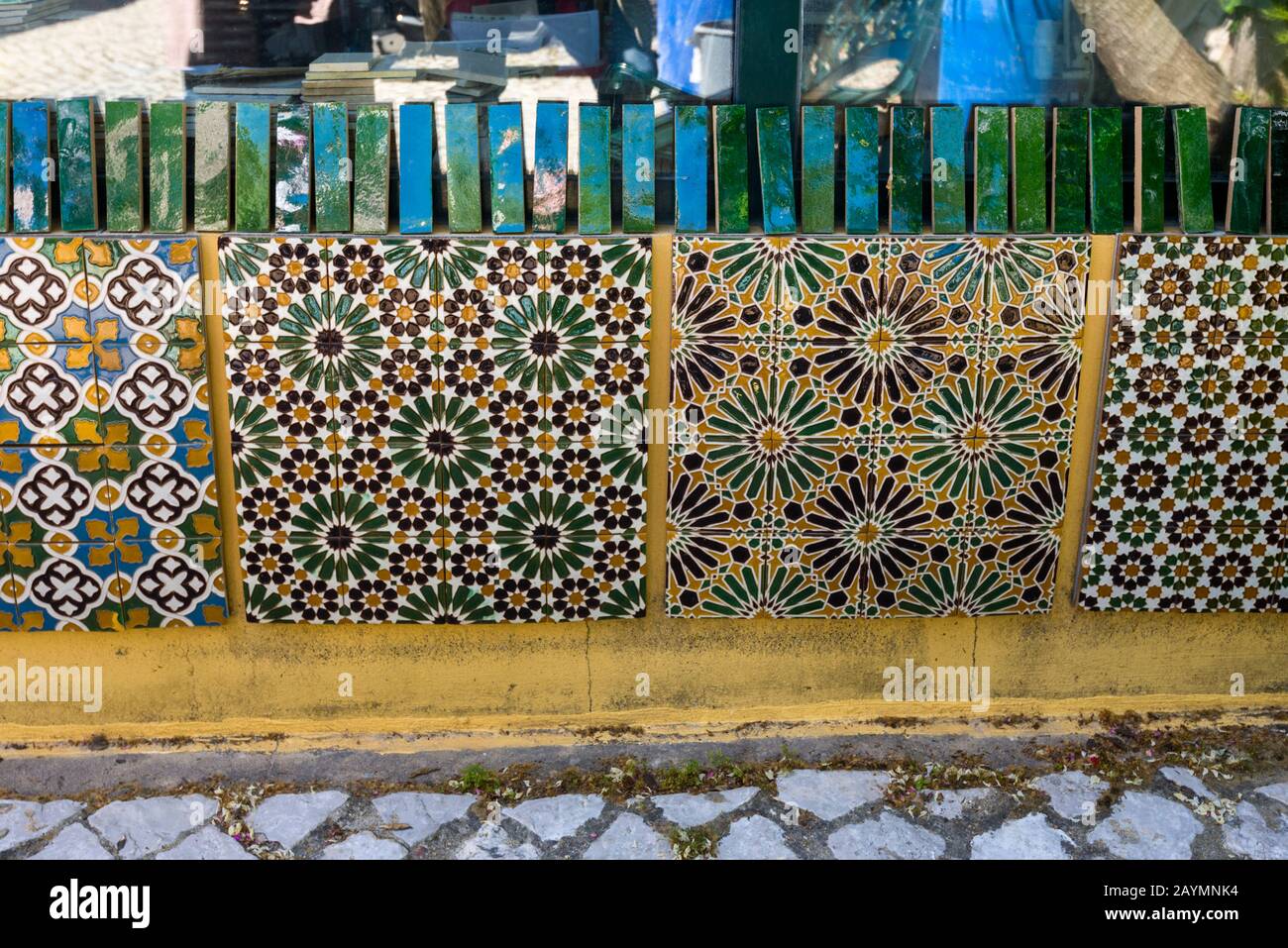 the workshop of Azulejos de Azeitao. reproduces old azulejos on hand ...