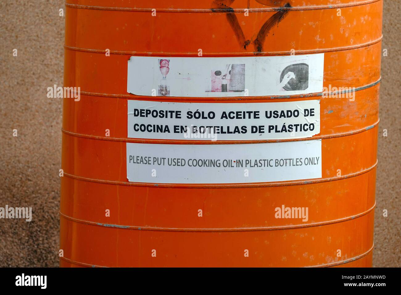 Bin for disposing of used cooking oil hi-res stock photography and ...