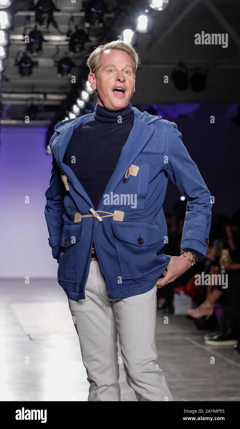 New York, NY, USA - February 5, 2020: Carson Kressley walks Blue Jacket ...