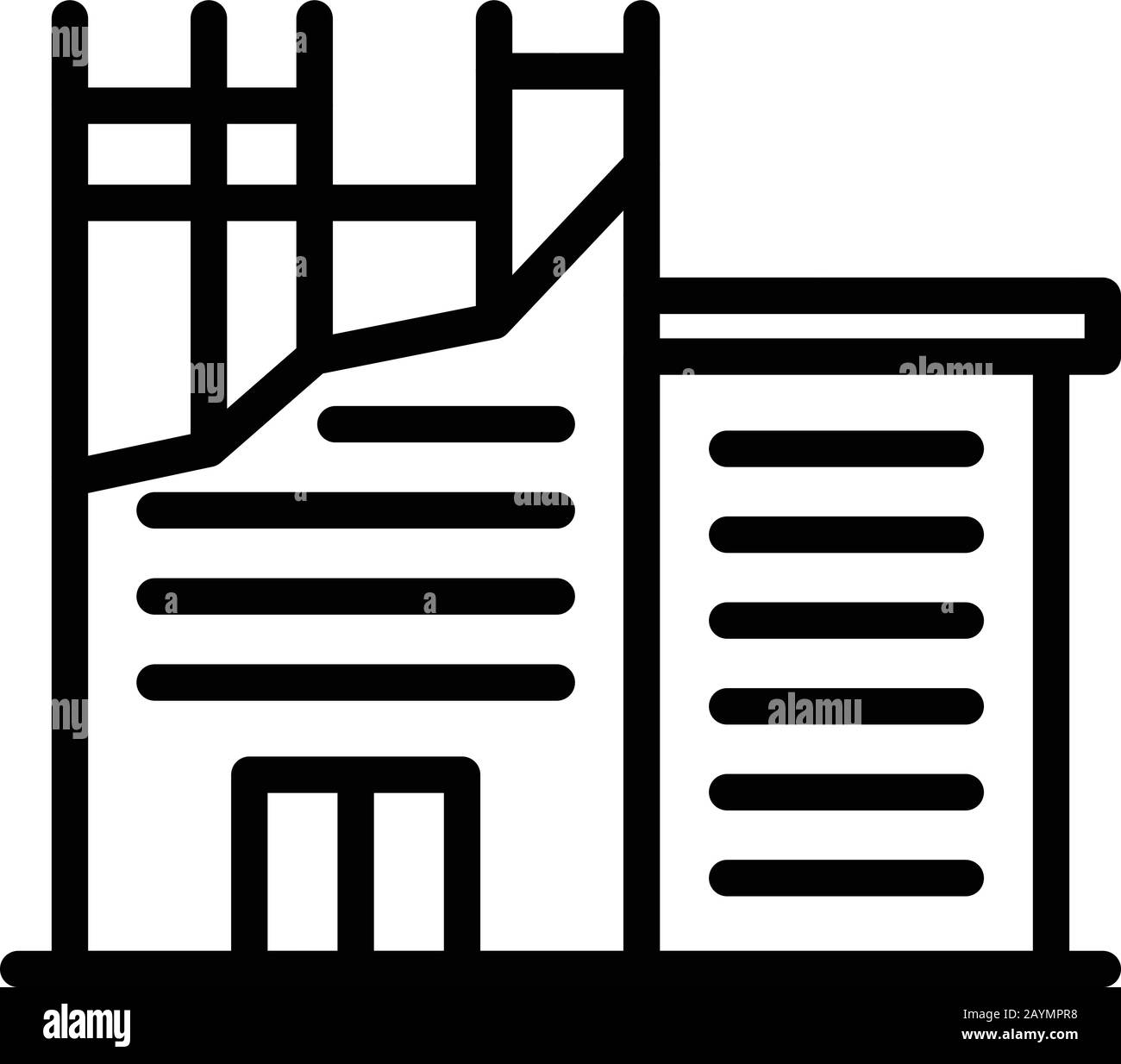 Destroyed building icon, outline style Stock Vector Image & Art - Alamy