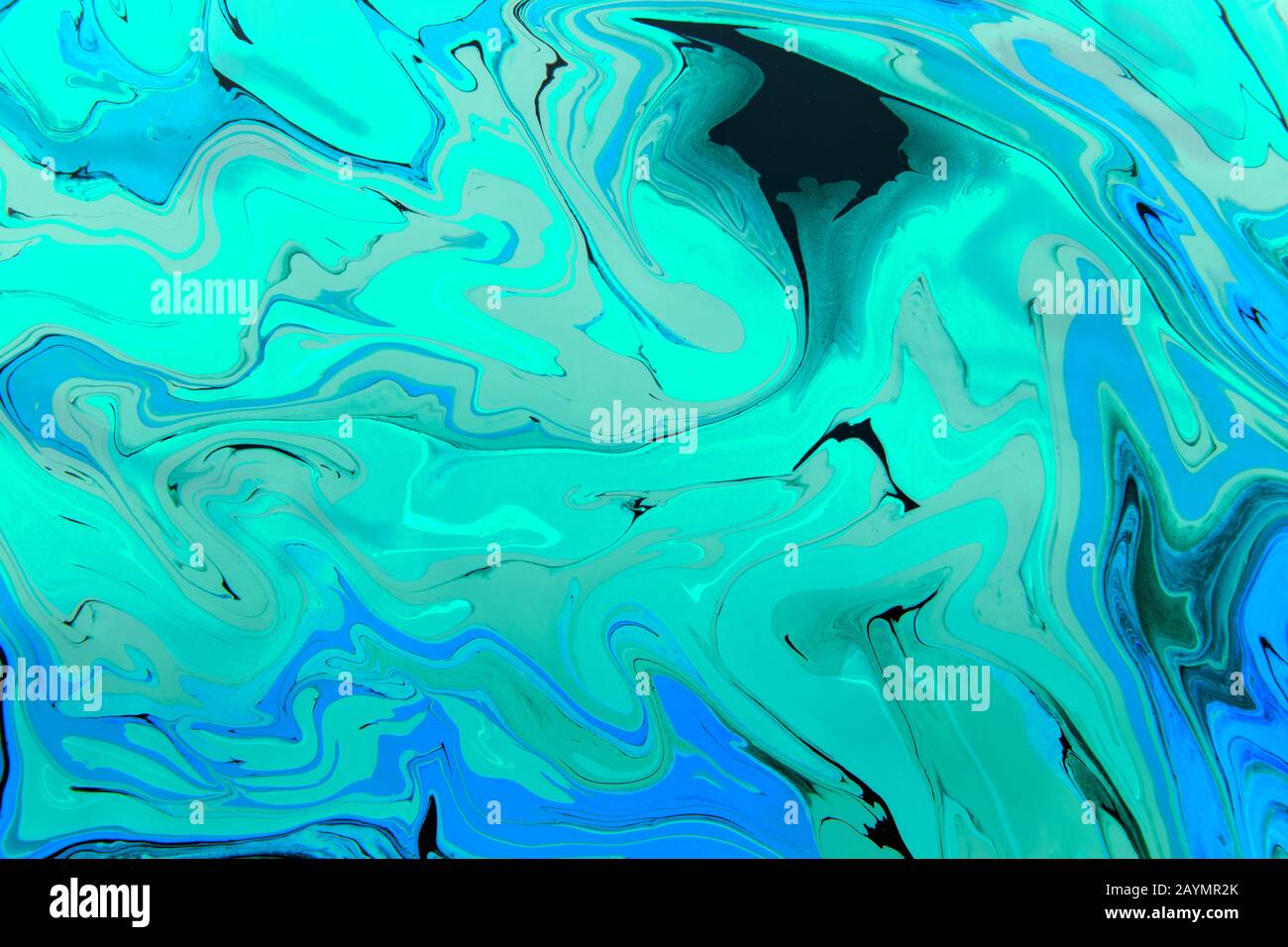 Blue ocean swirl pattern. Luxury art in Eastern style Stock Photo - Alamy
