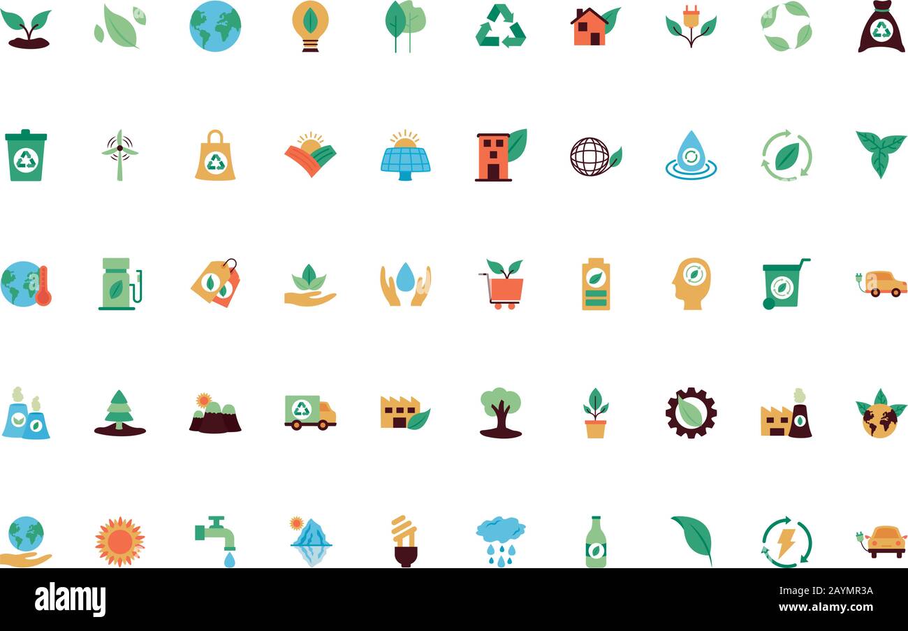 bundle of environment set icons Stock Vector Image & Art - Alamy