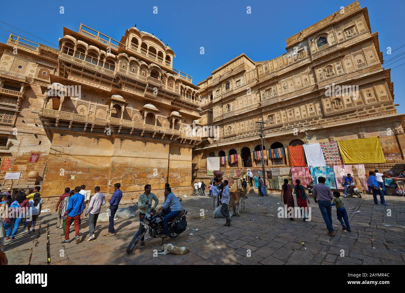 Raja Ka Mahal kings palace of Jaisalmer, Rajasthan, India Stock Photo ...