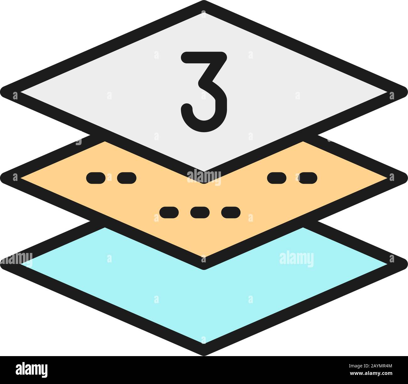 Three layer square stack hi-res stock photography and images - Alamy