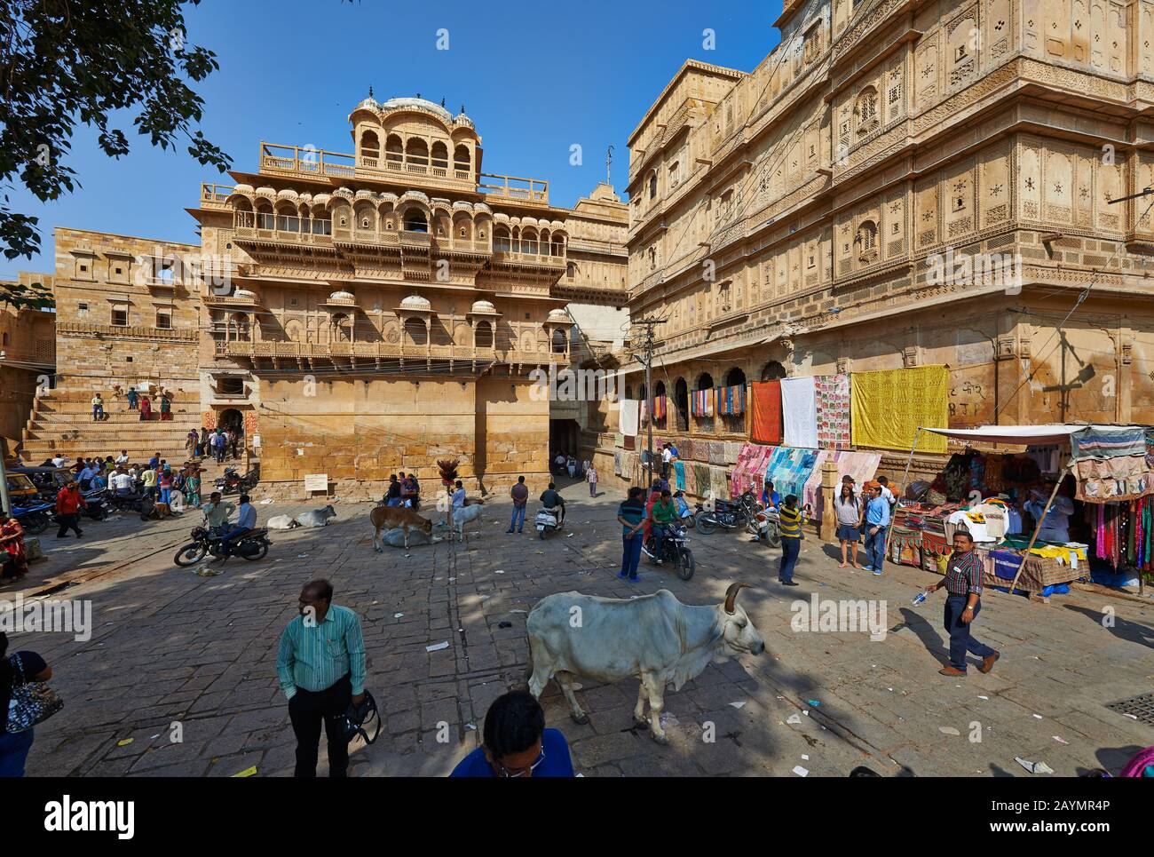 Raja Ka Mahal kings palace of Jaisalmer, Rajasthan, India Stock Photo ...