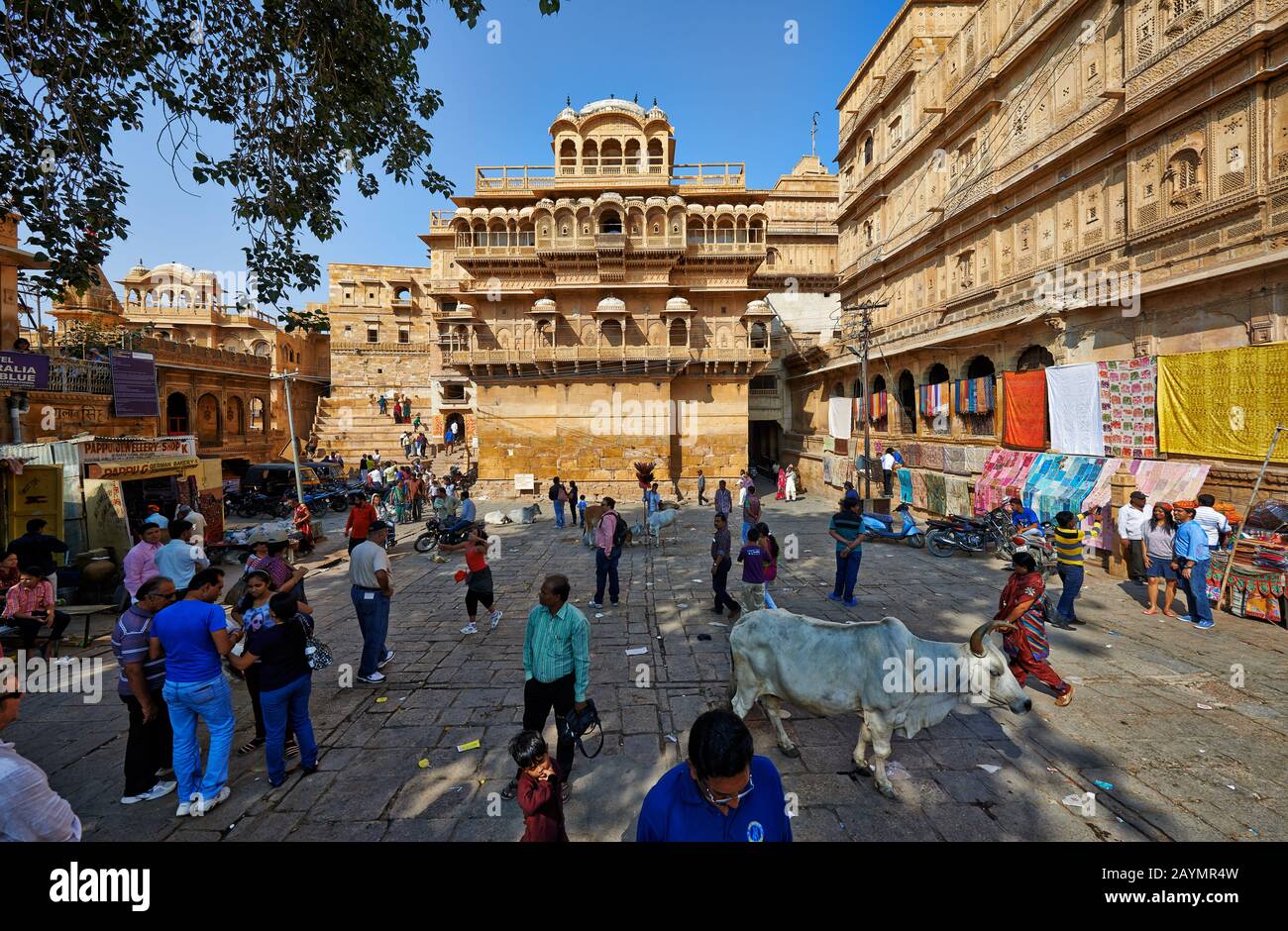 Raja Ka Mahal kings palace of Jaisalmer, Rajasthan, India Stock Photo ...