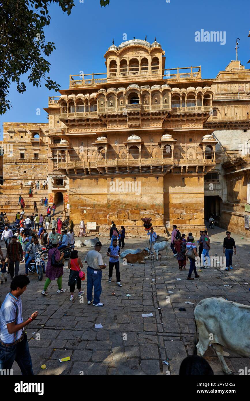 Raja Ka Mahal kings palace of Jaisalmer, Rajasthan, India Stock Photo ...