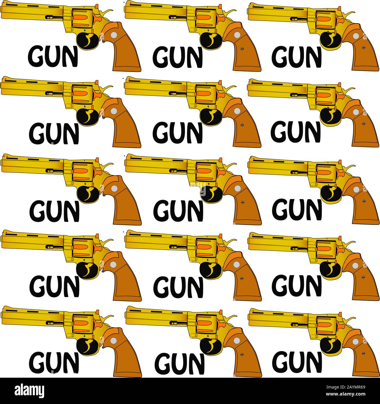 Vector design of revolver and pistol symbol. Set of revolver and ...