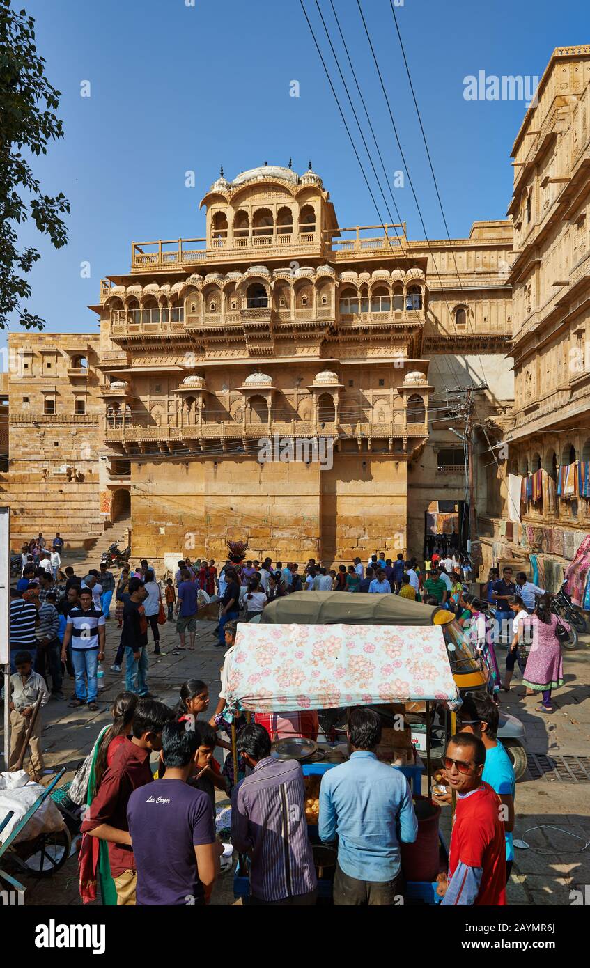 Raja Ka Mahal kings palace of Jaisalmer, Rajasthan, India Stock Photo ...