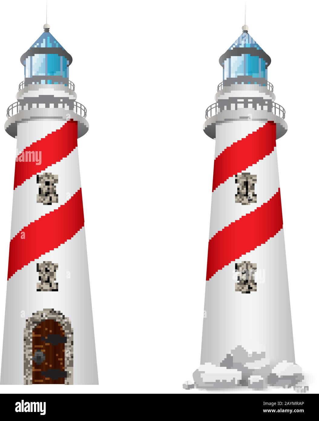 Couple of lighthouse towers vector illustration Stock Vector Image ...