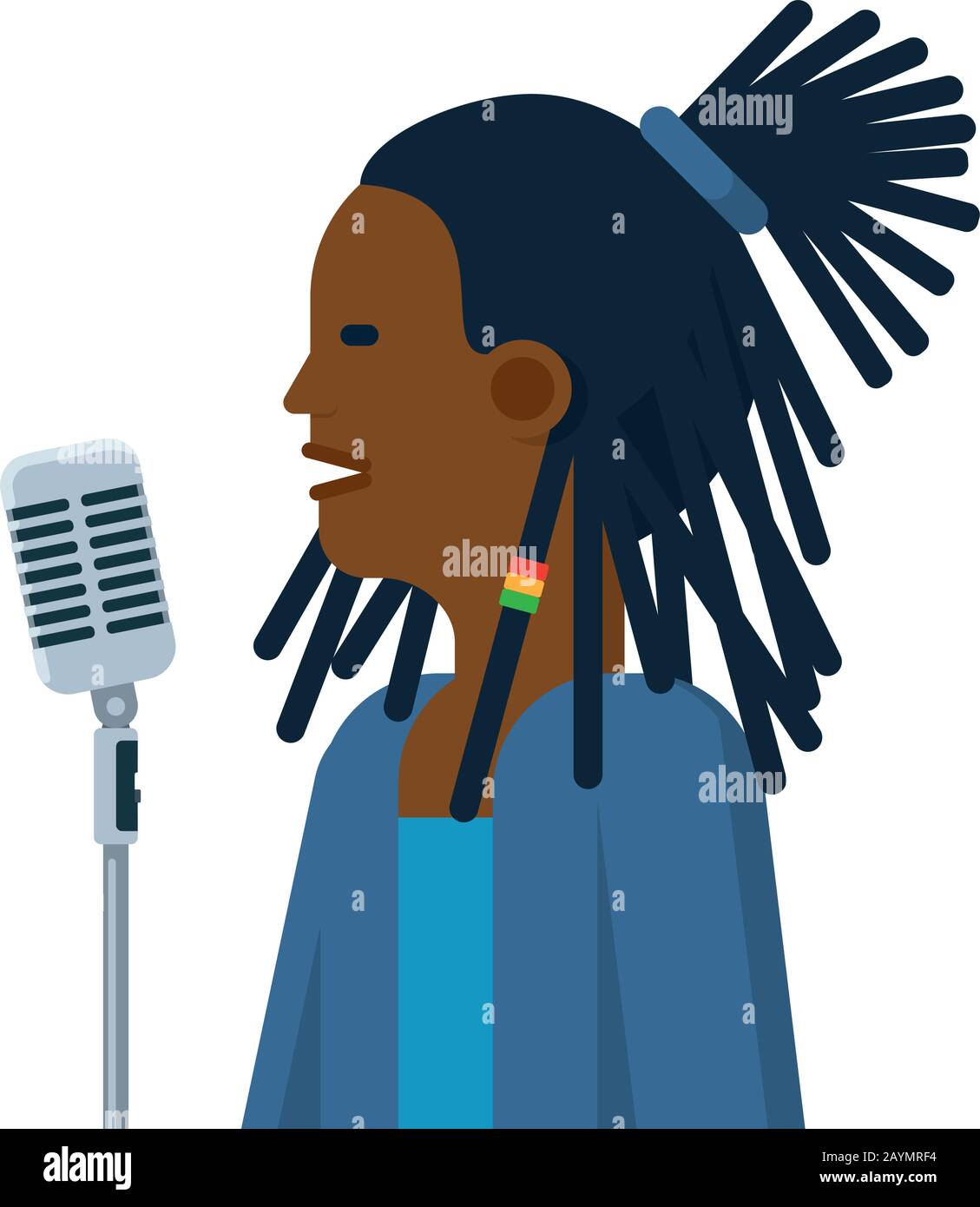 Woman Speaking Microphone Cartoon Illustration Stock Photos & Woman ...