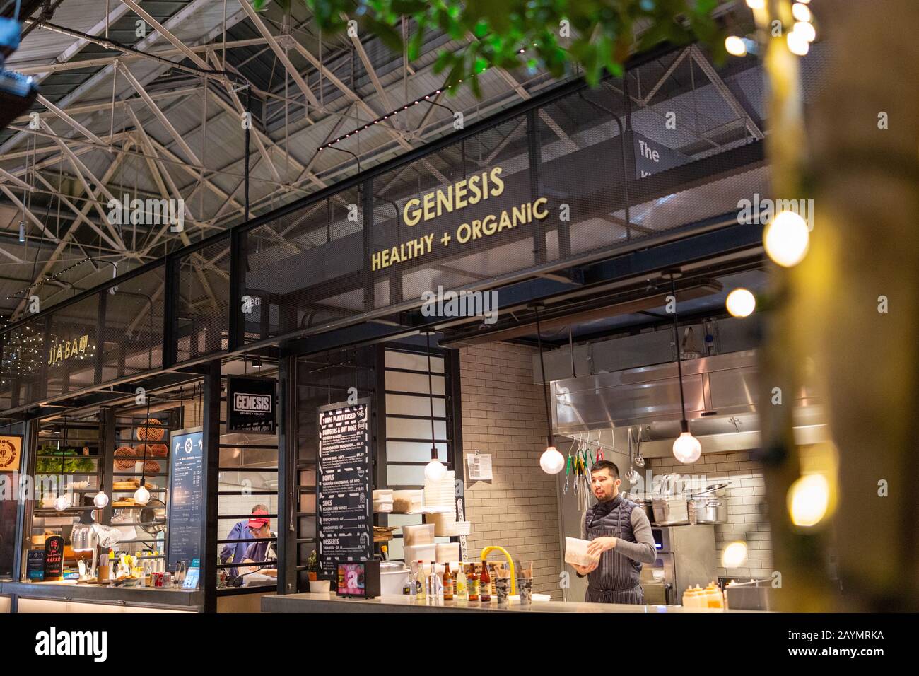 Spitalfields indoor Christmas Market, London Stock Photo - Alamy