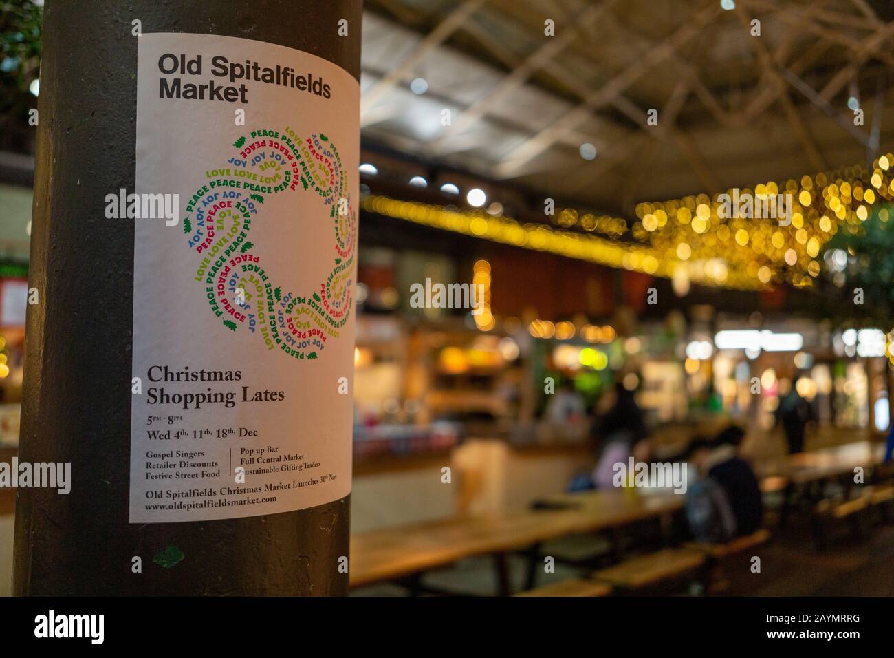 Spitalfields indoor Christmas Market, London Stock Photo - Alamy