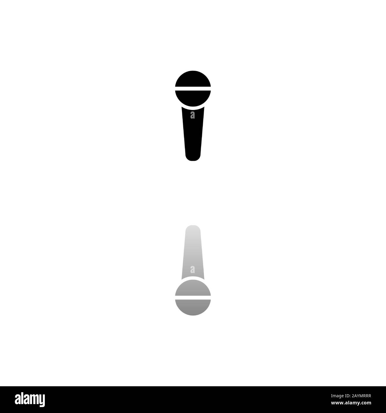 Reporter microphone. Black symbol on white background. Simple ...