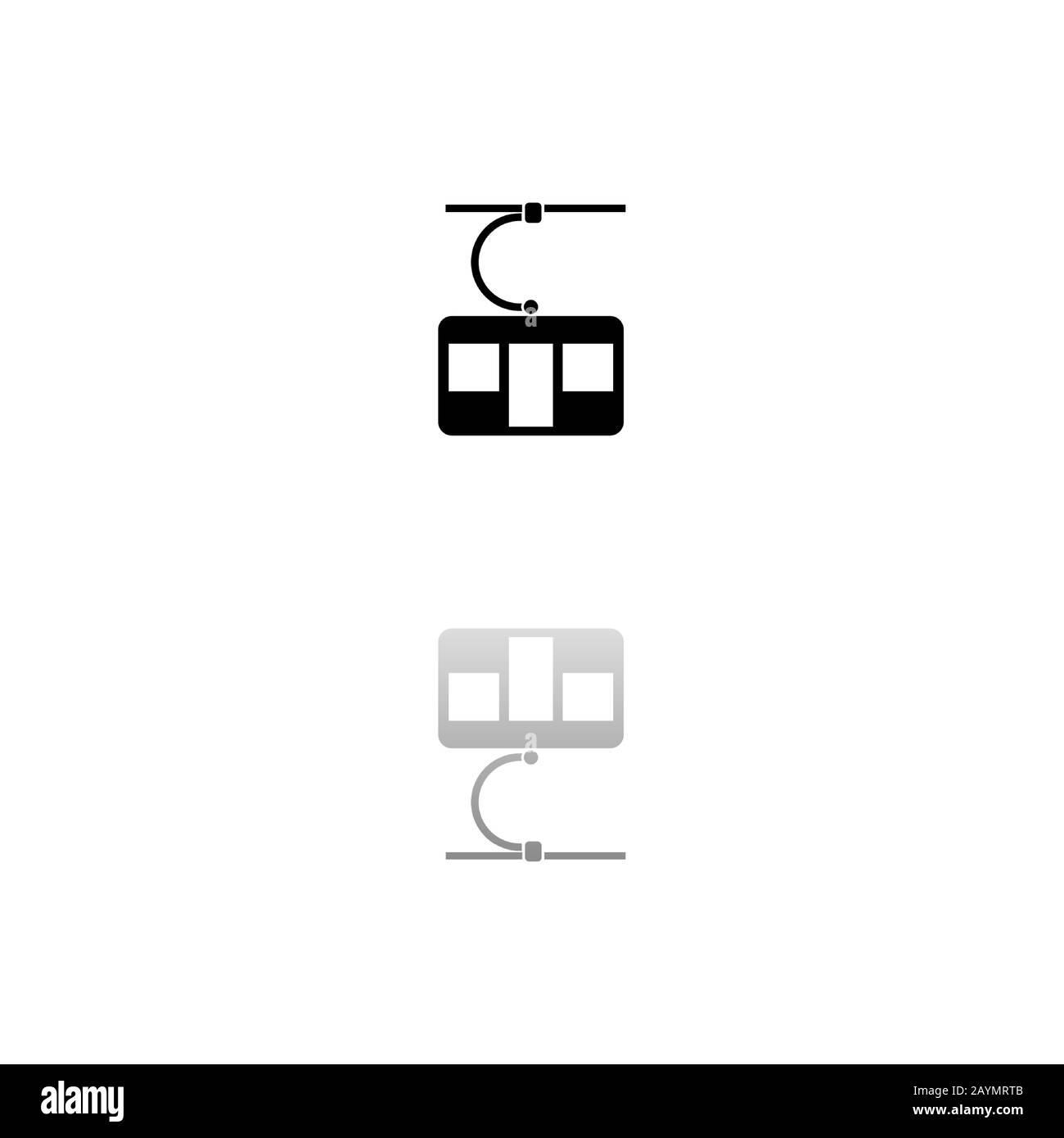 Ropeway cabines. Black symbol on white background. Simple illustration ...
