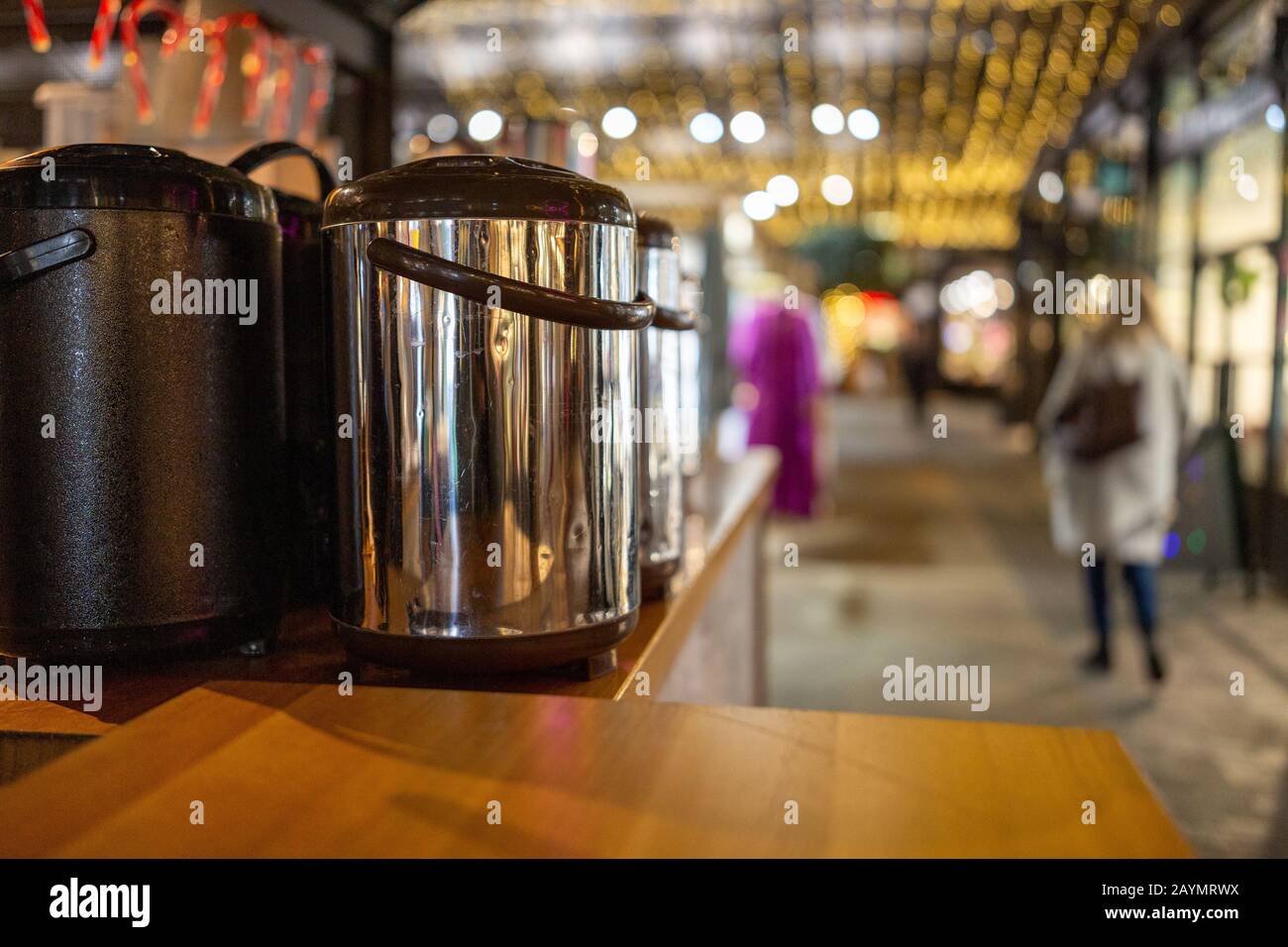 Spitalfields indoor Christmas Market, London Stock Photo - Alamy