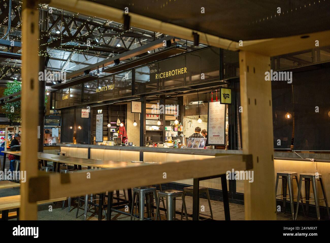 Spitalfields indoor Christmas Market, London Stock Photo - Alamy