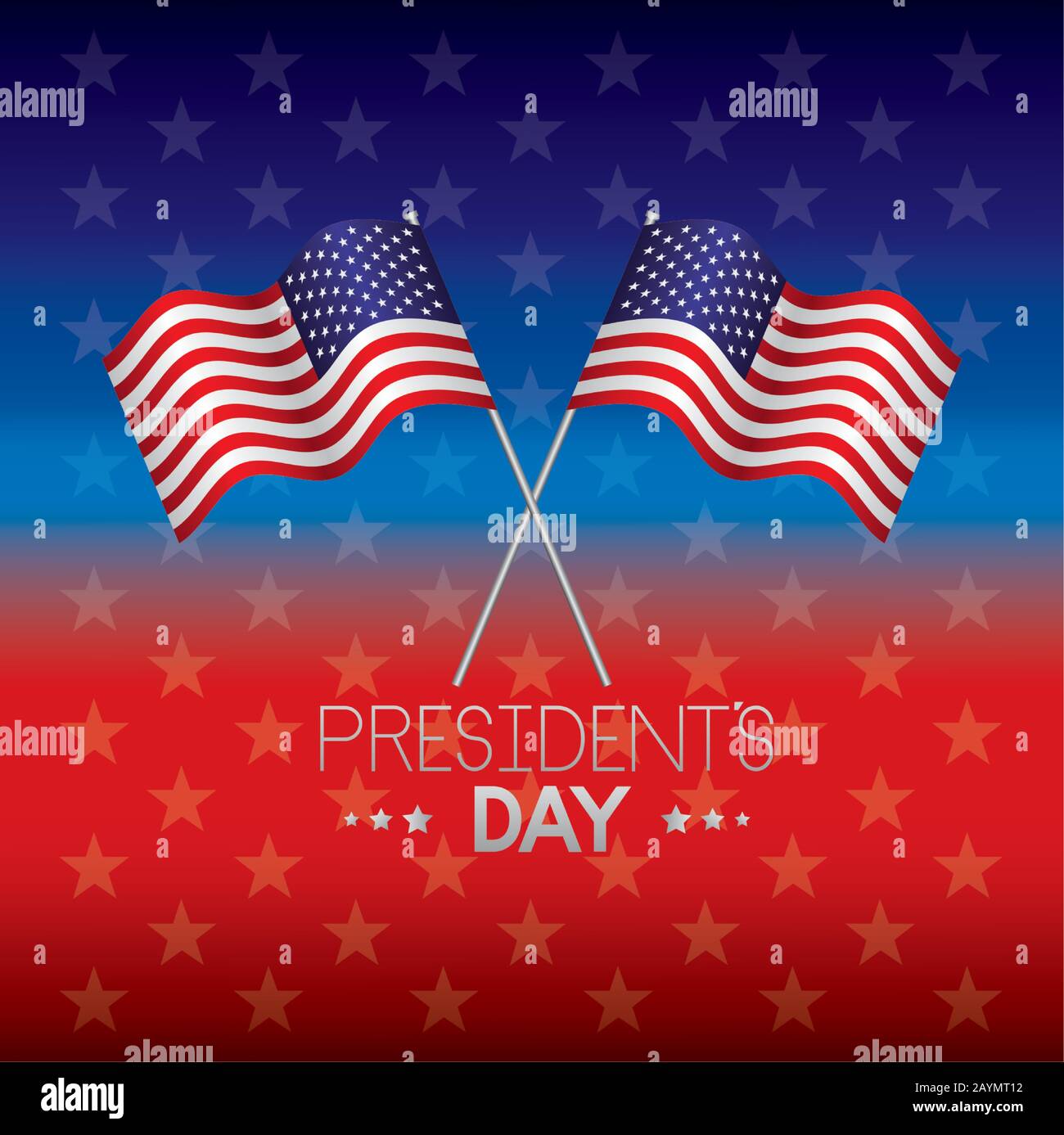 happy presidents day celebration poster with usa flags Stock Vector ...