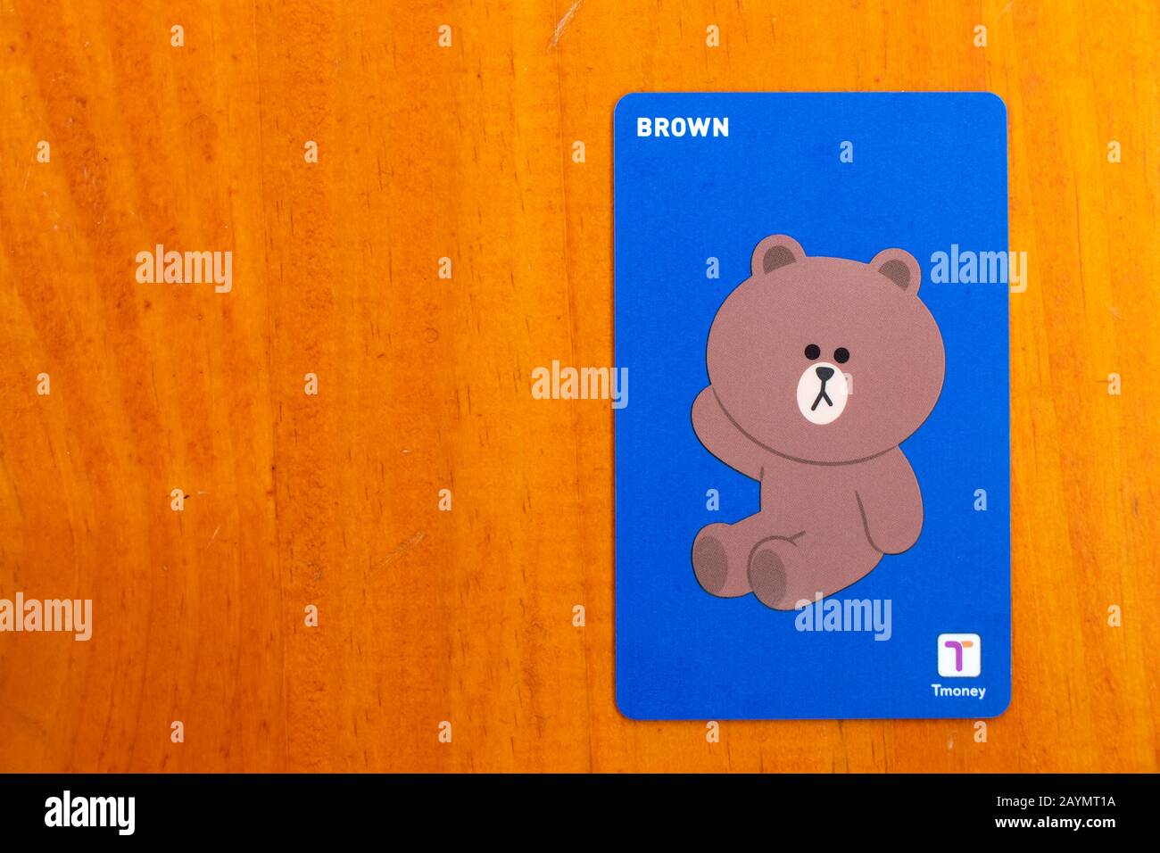 Seoul, South Korea- Oct 23, 2019 : Traveller hand hold t money card ...