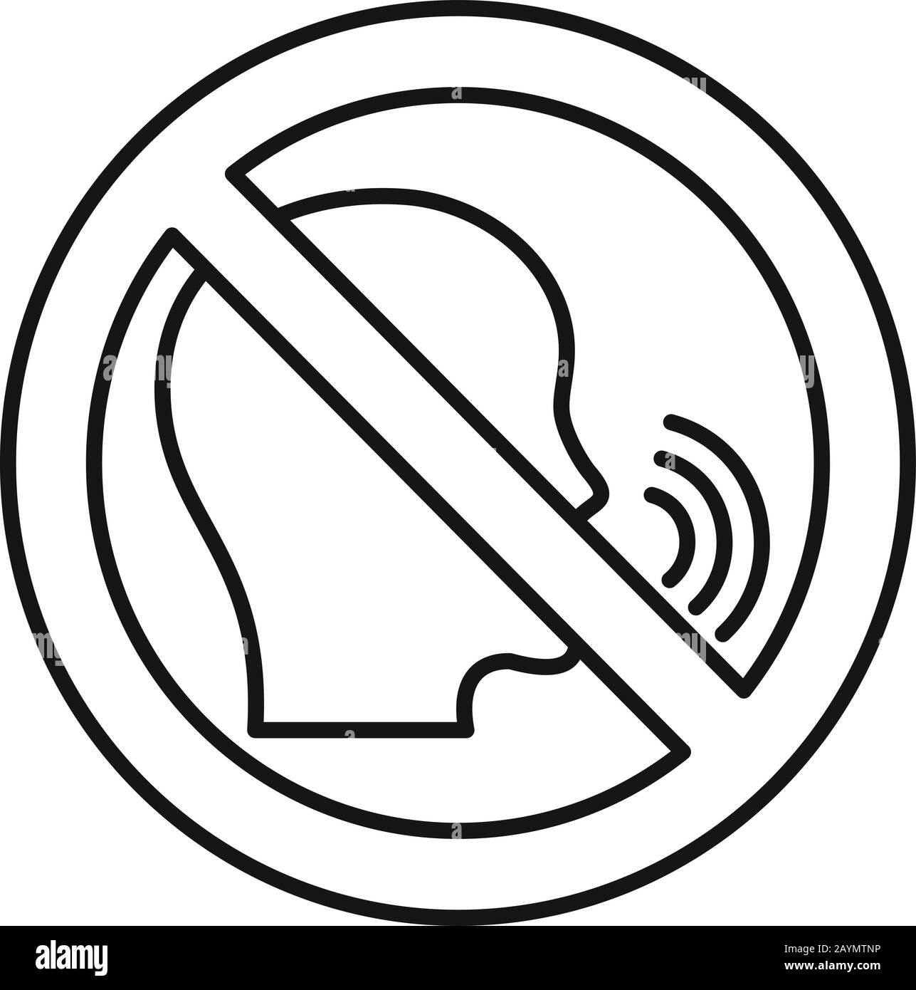 No speaking icon. Outline no speaking vector icon for web design ...