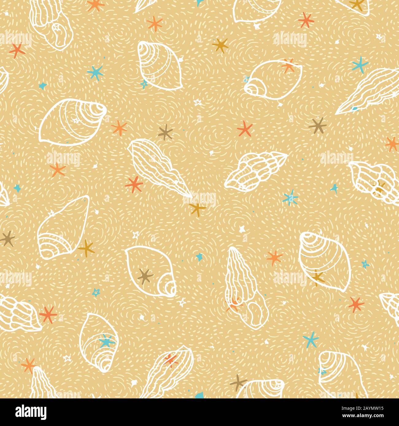 Summer texture sea shell pattern, summer mood, star fish on textured ...
