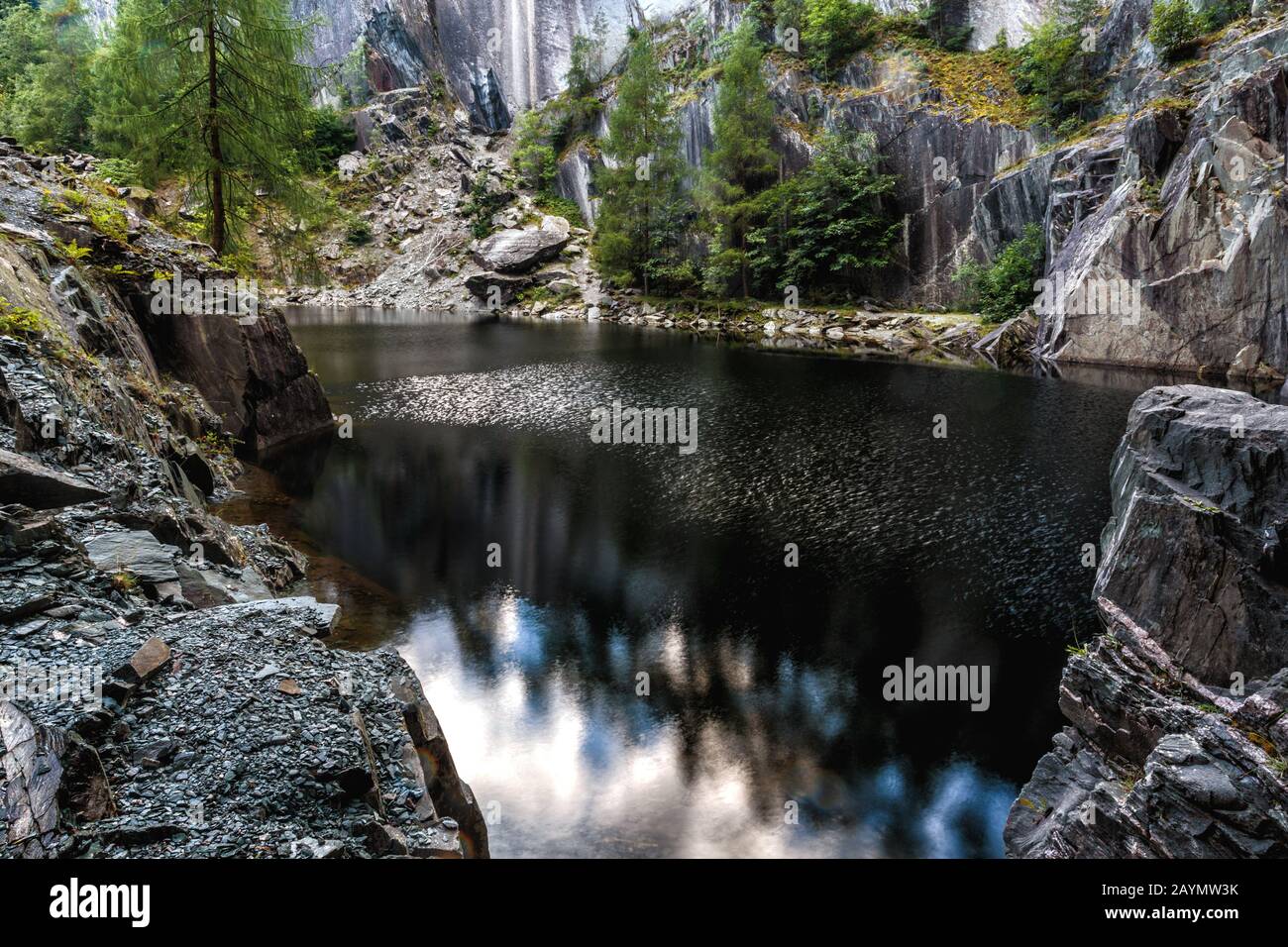 Hodge Close quarry, a former slate mine in the Tilberthwaite valley ...