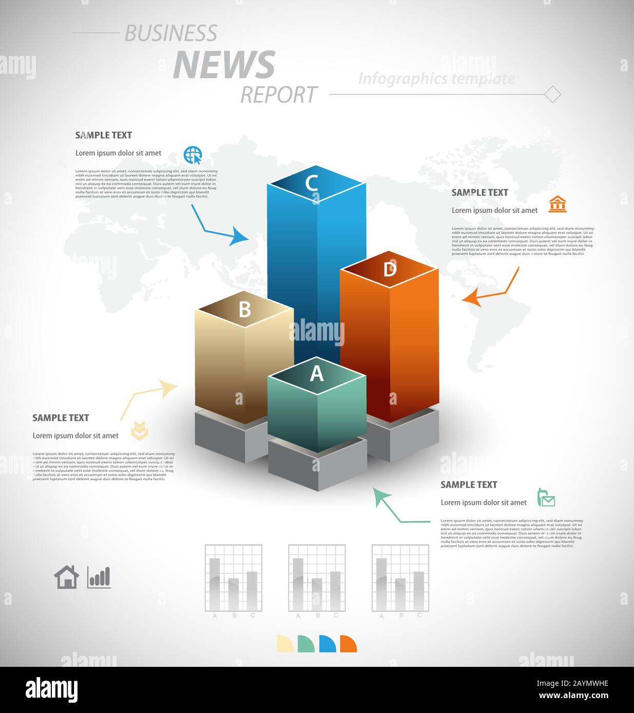 Presentation bussines template for interactive data display Stock ...