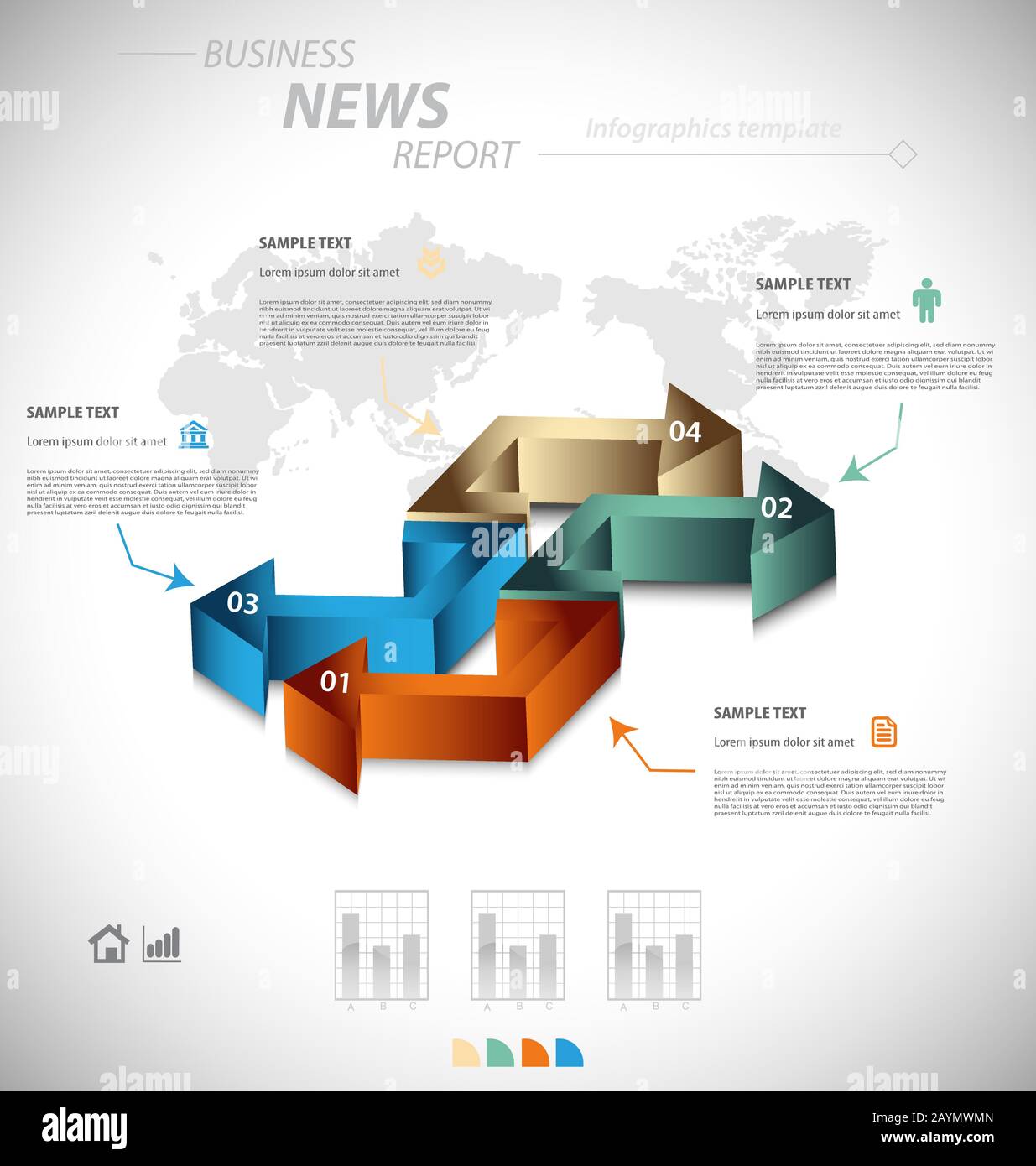 Presentation bussines template for interactive data display Stock ...