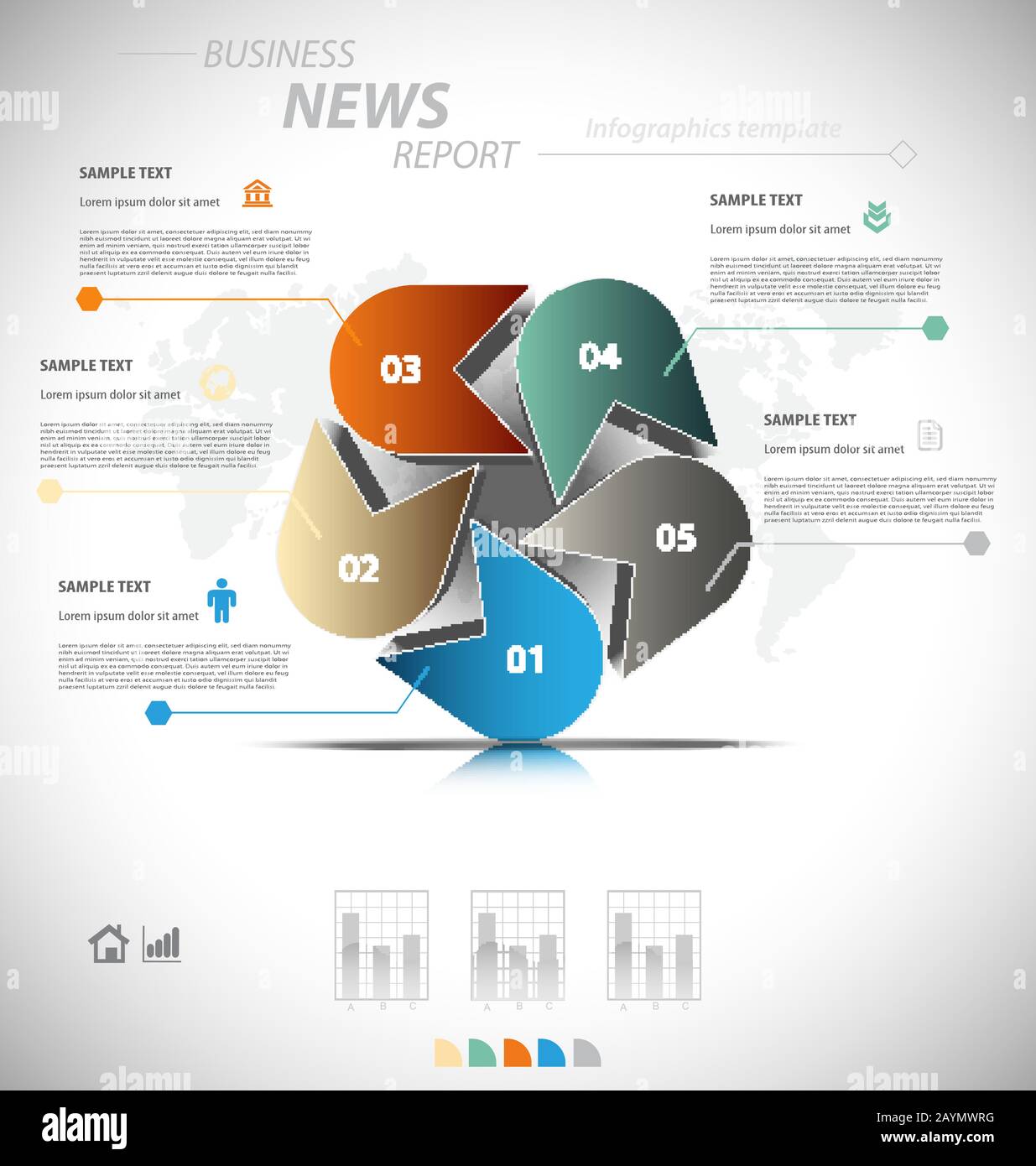 Presentation bussines template for interactive data display Stock ...