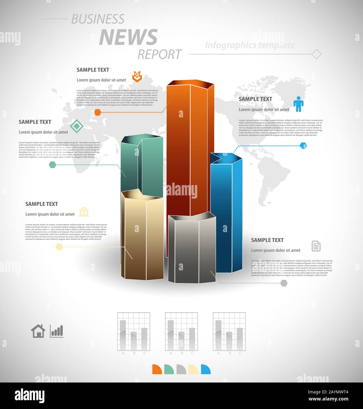 Presentation bussines template for interactive data display Stock ...