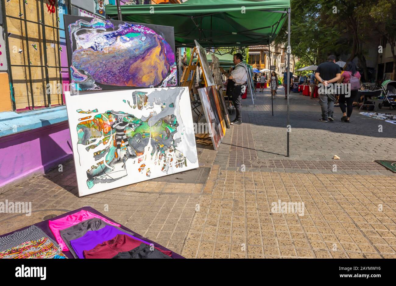 Street scene in central Santiago, Metropolitan Region, capital city of ...