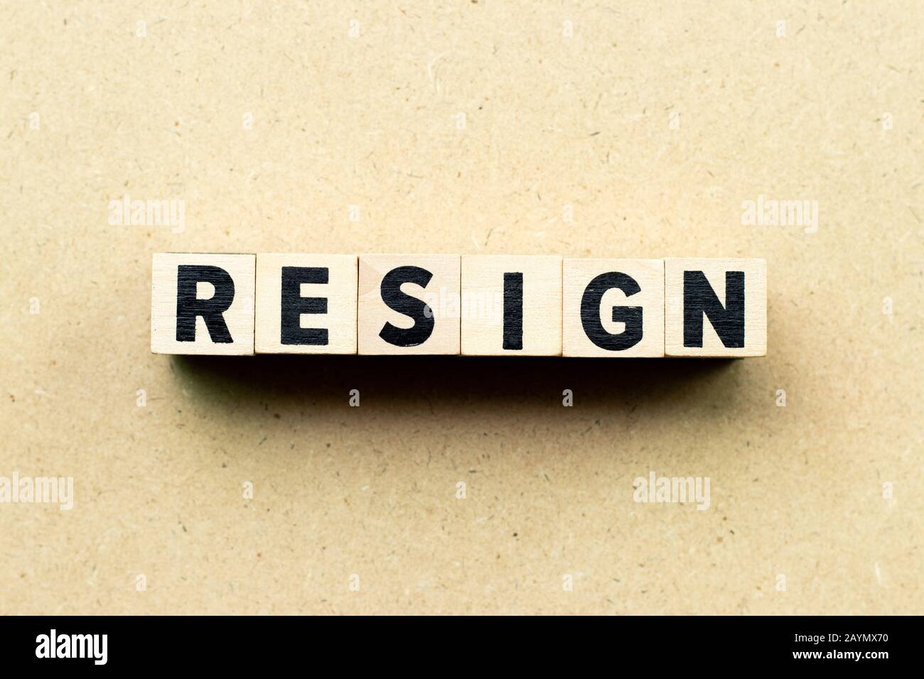 Alphabet letter block in word resign on wood background Stock Photo - Alamy