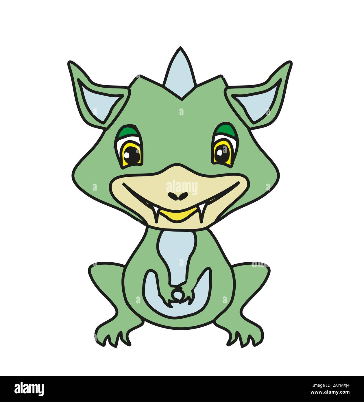 cute little dragon, doodle illustration Stock Vector Image & Art - Alamy