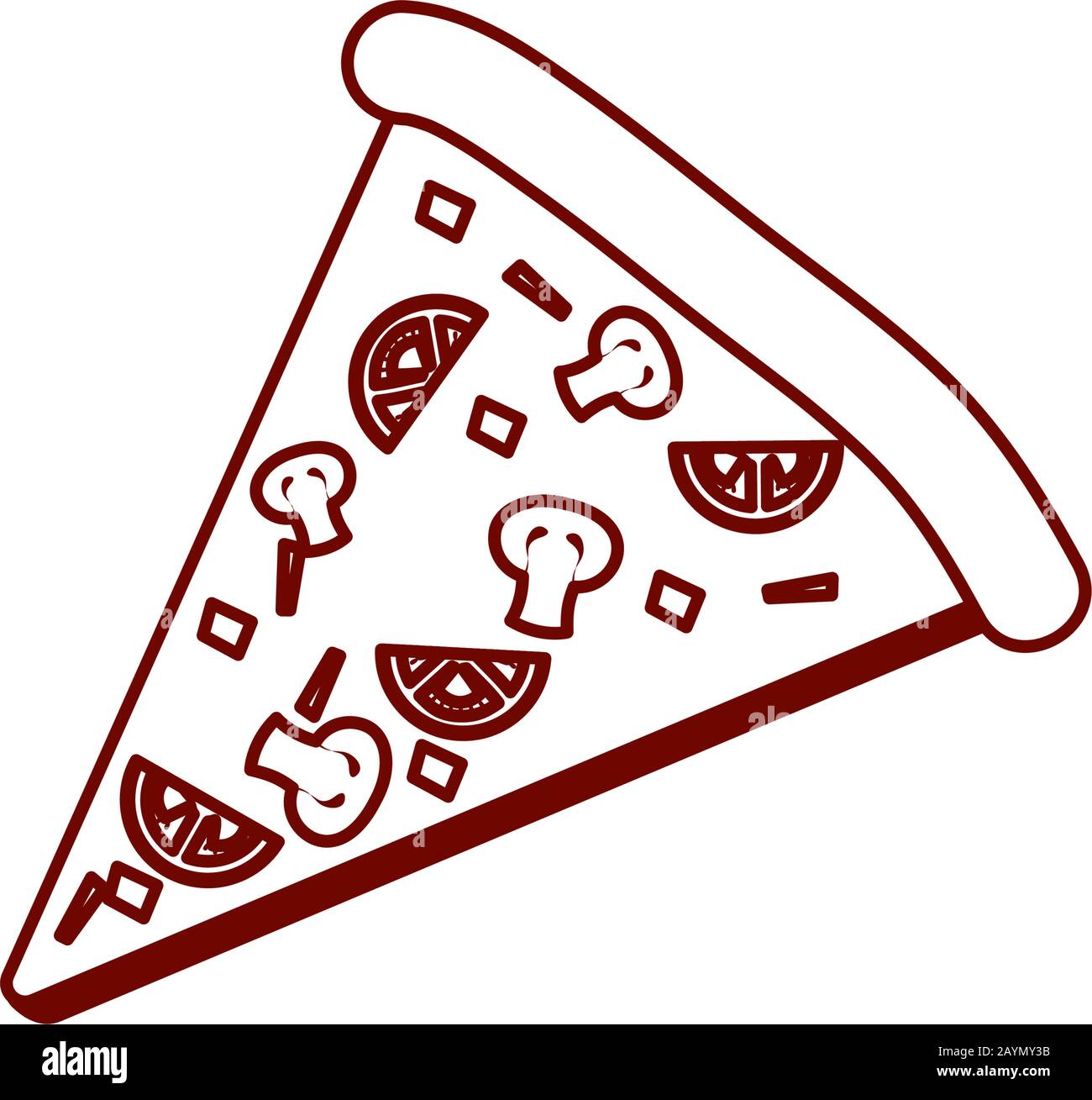 Pizza line style icon design, Eat fast food restaurant menu dinner ...