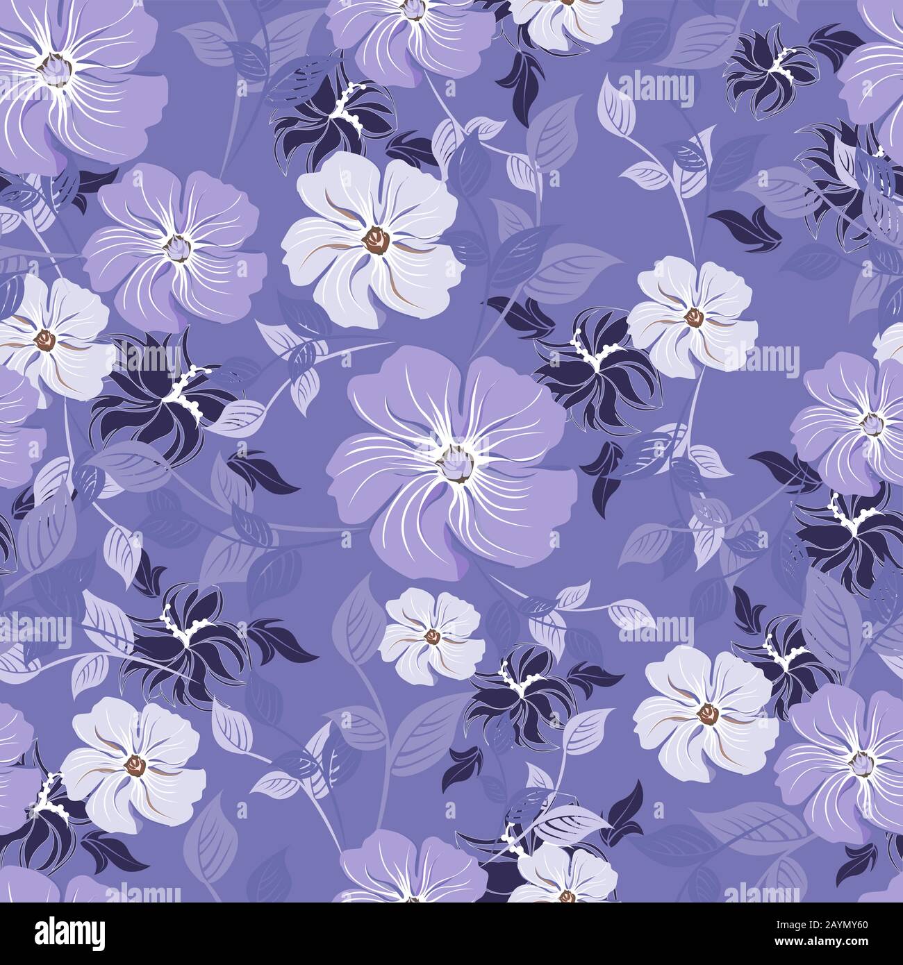 Vector abstract background flowers seamless pattern Stock Vector Image & Art - Alamy