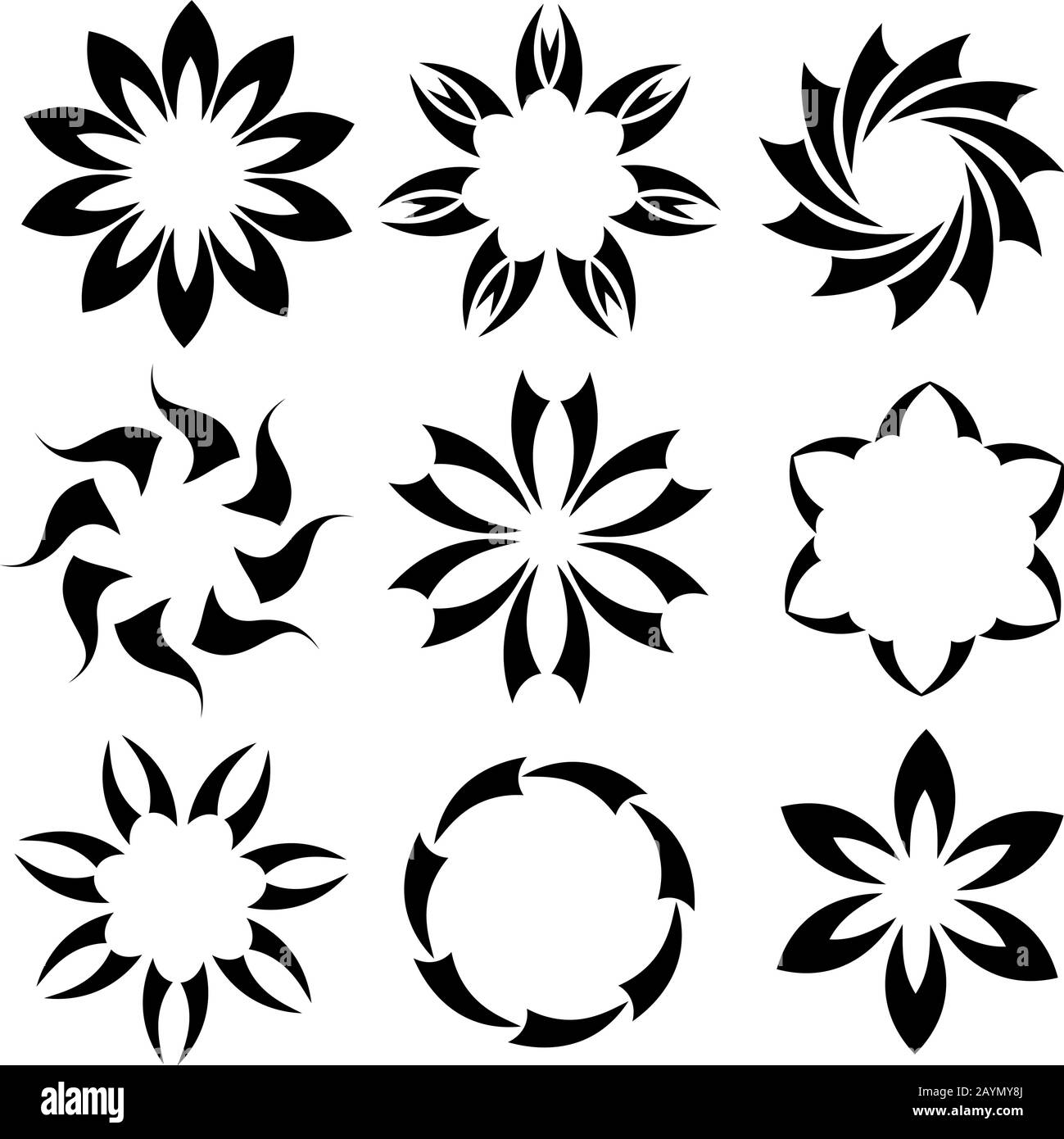 Collection of various creative graphics design vector elements Stock ...