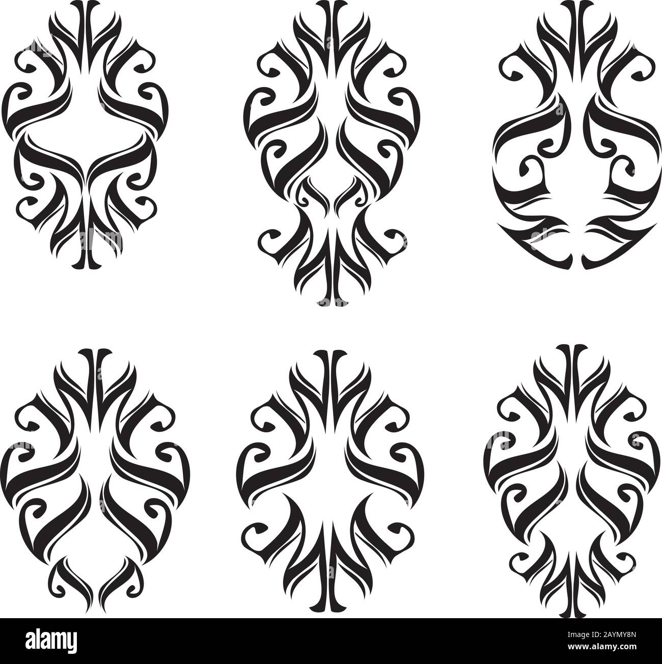 Collection of various creative graphics design vector elements Stock ...