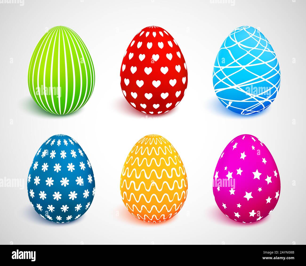 Colorful Easter eggs set. Vector illustration Stock Vector Image & Art ...