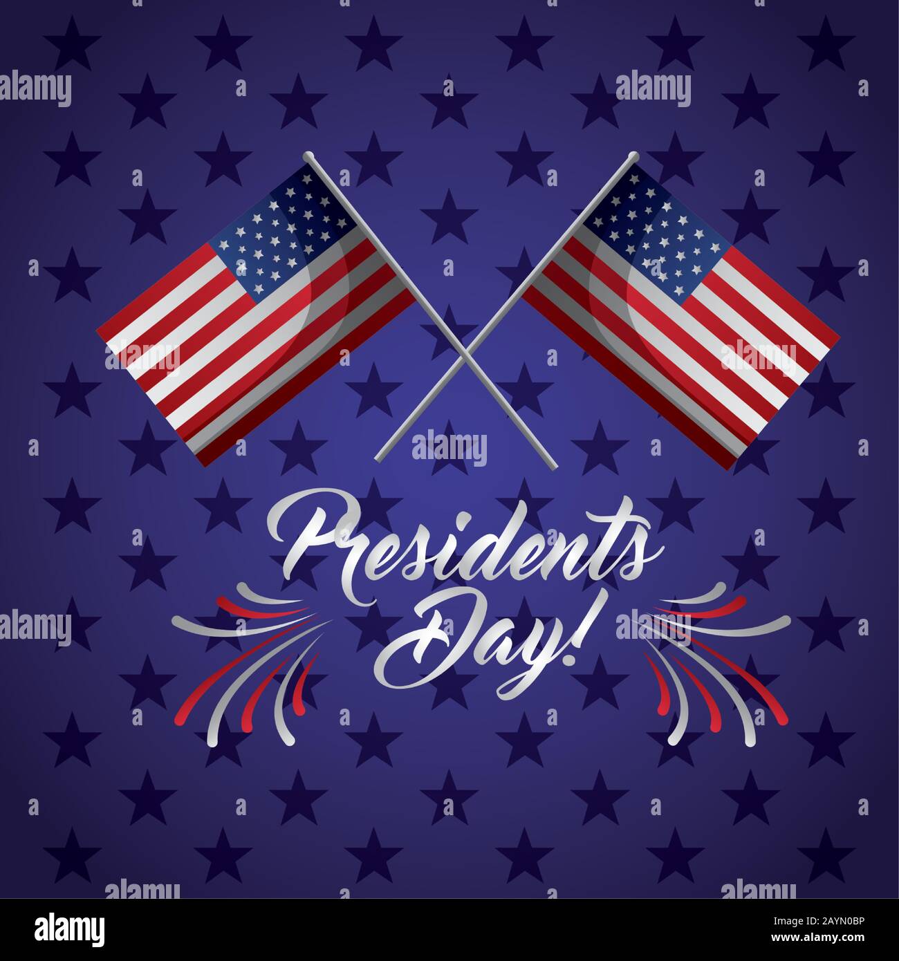 happy presidents day celebration poster with usa flags Stock Vector ...