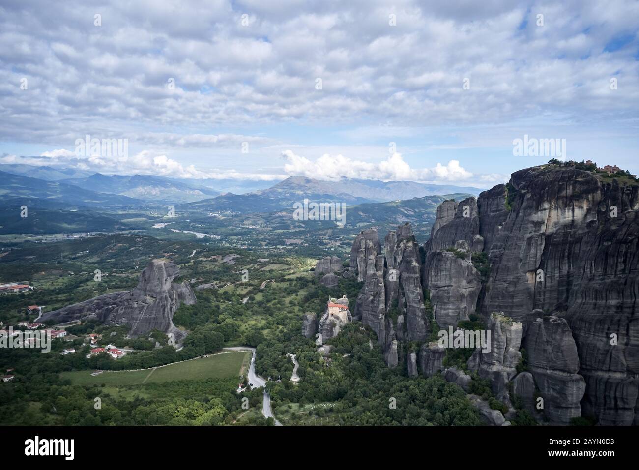 Meteora monasteries drone hi-res stock photography and images - Alamy
