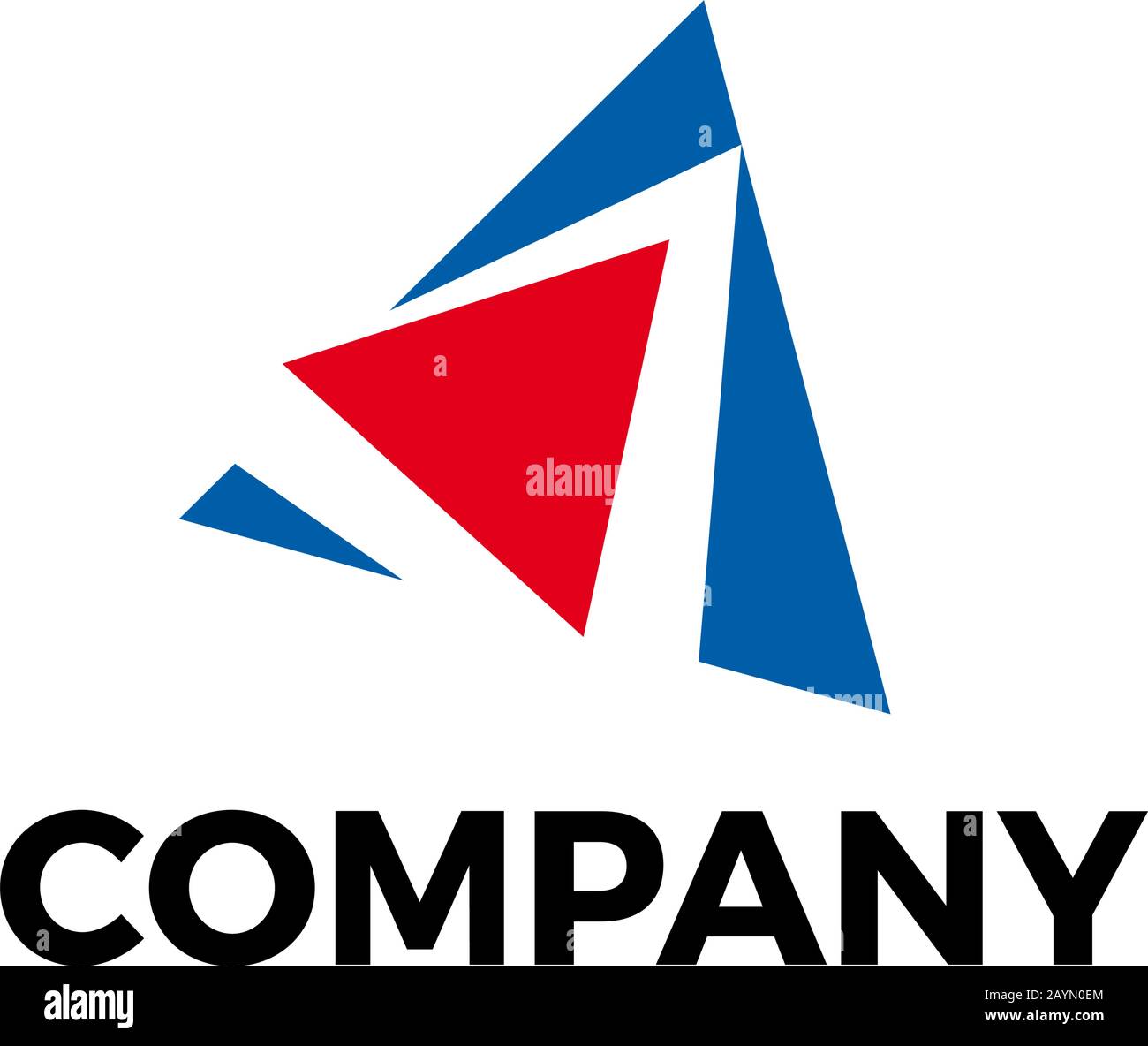 Vector sign abstract geometric shape, with three triangles Stock Vector ...