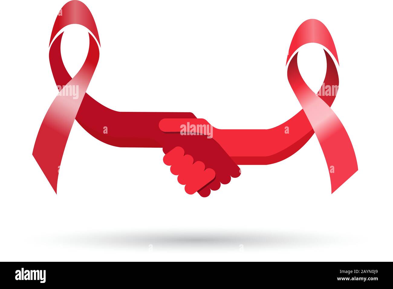 Helping red ribbon Stock Vector Images - Alamy